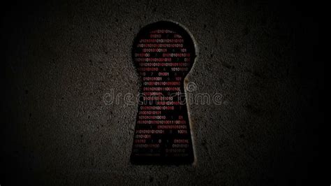 Computer Binary Code Through The Keyhole Stock Footage Video Of