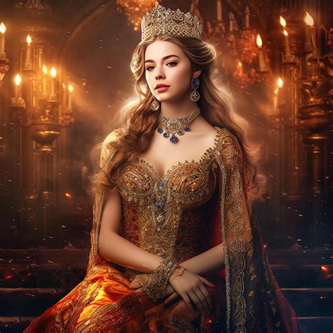 A Beautiful Girl Dressed As A Royal Queen Of Europe In Royal Background