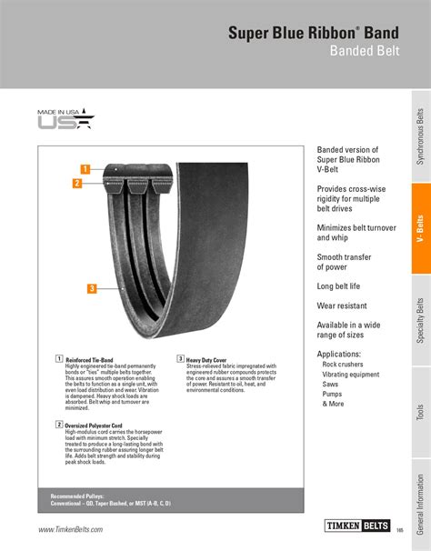 Super Blue Ribbon® 6 Rib Banded V Belt Rd210 6 Prairie Bearing And Bolt