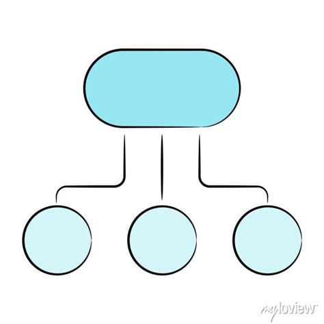 Blue Process Diagram And Hierarchy Chart For Presentation Template • Wall Stickers Vector