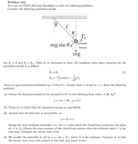 Solved Problem Iii You Can Use MATLAB And Simulink To Chegg