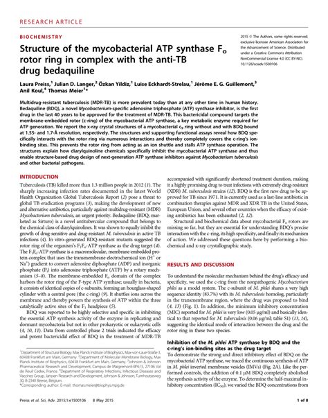 Pdf Structure Of The Mycobacterial Atp Synthase Fo Rotor Ring In