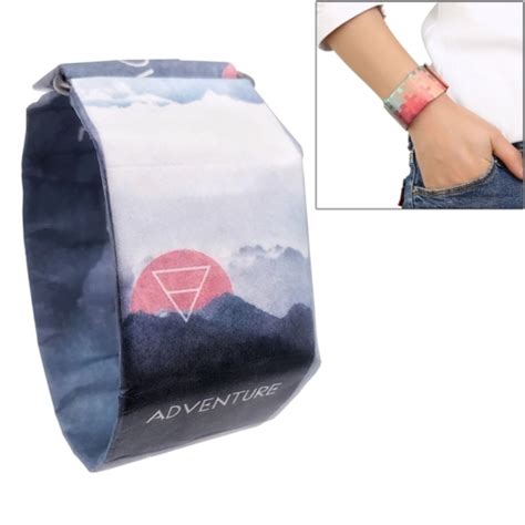 모험 패턴 크리 에이 티브 패션 방수 종이 시계 지능형 종이 전자 손목 시계