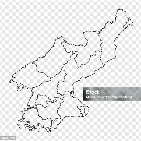 빈지도 민주인민공화국 웹 사이트 디자인 로고 앱 Ui에 대한 투명 한 배경에 지방과 북한의 고품질지도 Eps10 0명에 대한