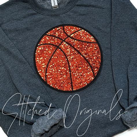 Basketball Large Sequin Patch Diy Patch Iron On Patch Basketball Etsy