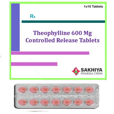 Theophylline 600mg Controlled Release Tablets Manufacturer Exporter And Supplier From Gujarat