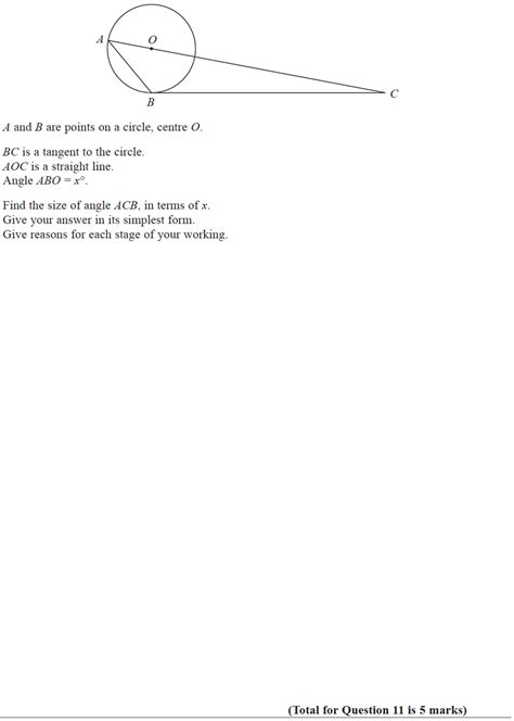 Gcse Maths Test Circle Theorems Edexcel