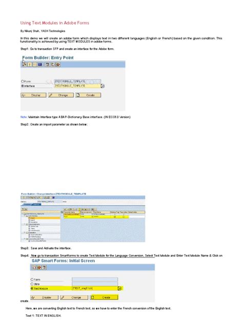 Using Text Modules In Adobe Forms Pdf Computer Engineering Software Engineering