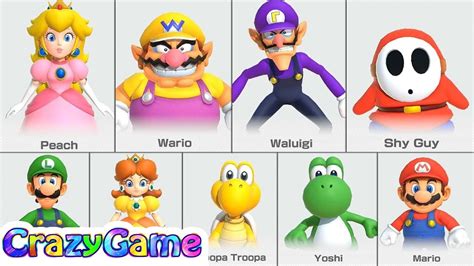 Super Mario Party All Mario Party 9 Characters Crazygaminghub Youtube