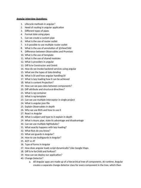 Angular Interview Questions Pdf Software Engineering Computing