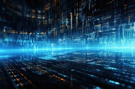 Premium Ai Image Futuristic Cyberspace With Binary Code Background 3d Rendering Ai Generated