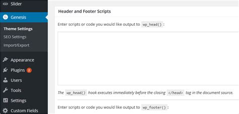 How To Add Header And Footer Script Code In Wordpress