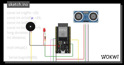 ultrasonic sensors - Wokwi ESP32, STM32, Arduino Simulator