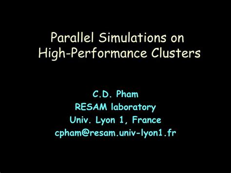 ppt parallel simulations on high performance clusters powerpoint
