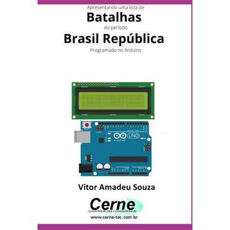 apresentando uma lista de batalhas do período brasil república com display lcd programado no