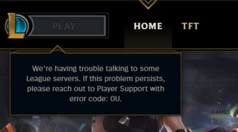 League Of Legends Error Code 0u [fixed]