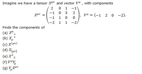 spacetime and geometry exercise 1 07 tensors and vectors