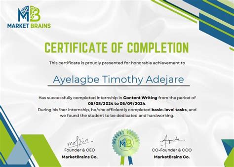 timothy ayelagbe on linkedin contentwriting internship marketbrains