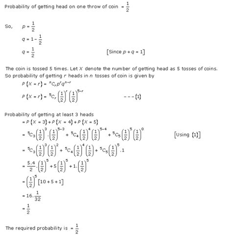 R D Sharma Solutions Class Math Chapter Binomial Distribution Ex