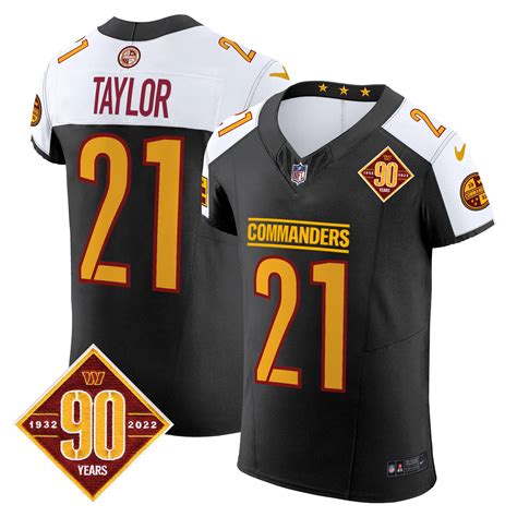 Mens Sean Taylor Washington Commanders 90th Anniversary Patch Vapor Elite Black Alternate