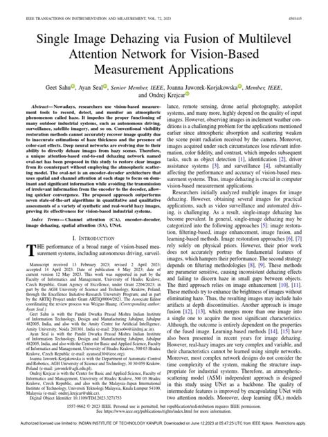 Single Image Dehazing Via Fusion Of Multilevel Attention Network For