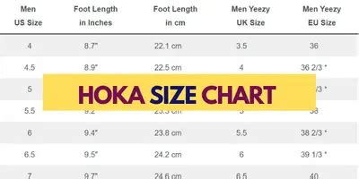 Hoka Size Chart For Men And Women Review Of Hoka Shoes