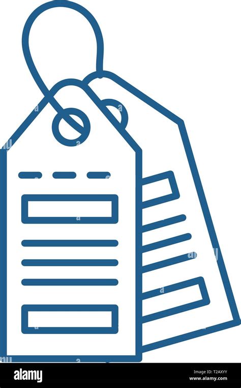 Labels Line Icon Concept Labels Flat Vector Symbol Sign Outline Illustration Stock Vector