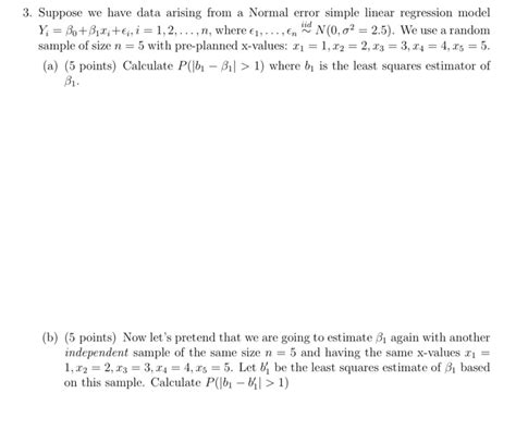 solved 3 suppose we have data arising from a normal error
