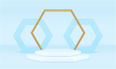 육각형 무대 상 경기장 연단 제품 프리젠 테이션 3d 스튜디오 배경 현실적인 벡터 0명에 대한 스톡 벡터 아트 및 기타 이미지