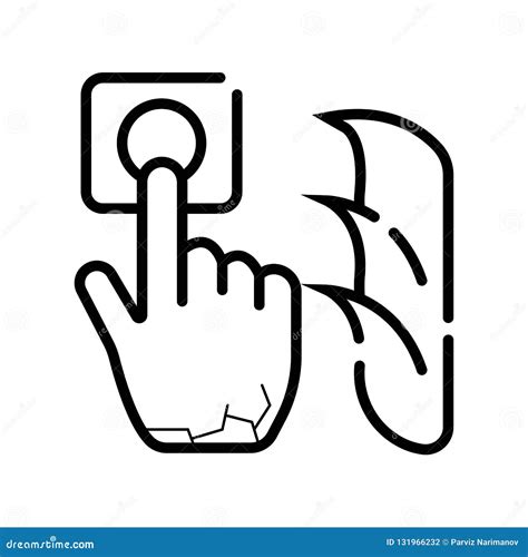 Hand Pressing Button Power Icon Stock Illustration Illustration Of