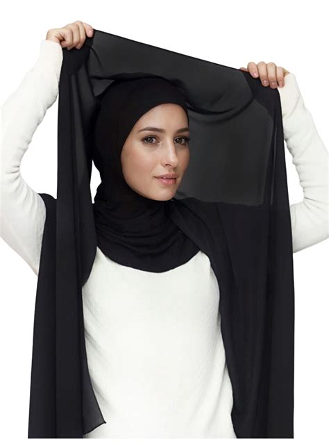 Flowy Chiffon Instant Hijab Scarf Attached Jersey Ninja Undercap Full Coverage For Muslim Women