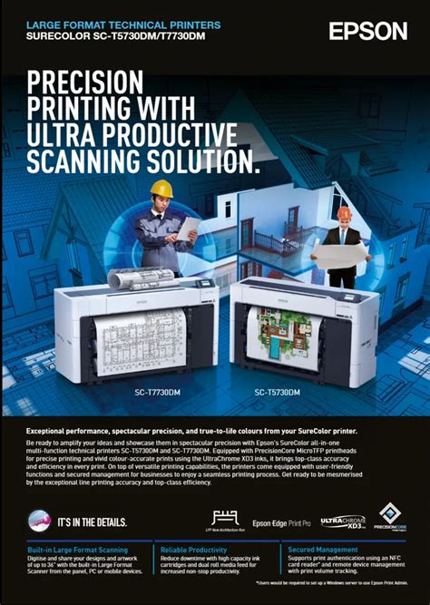 Inch Colors EPSON SureColor T DM T D Large Format Printer Plotter Model Name