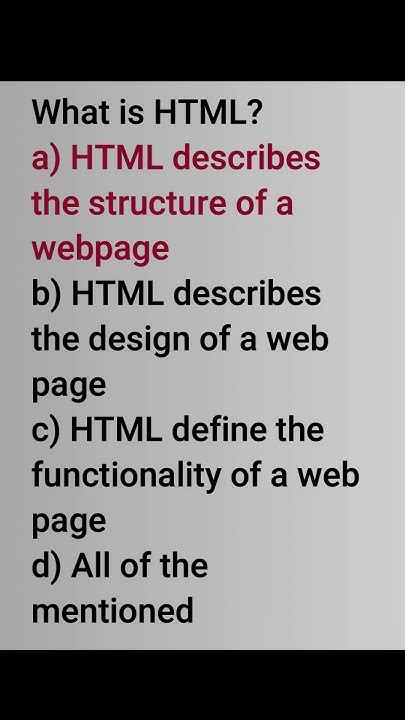 What Is Html Html Mcqs 2 Youtube