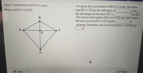 Solved Given Quadrilateral Abcd Is A Kite It Is Given That