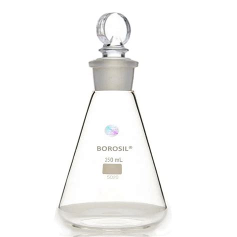 Conical Flask With Glass Stopper Glass Borosil Aseschem
