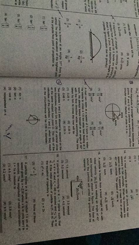 none of these 17 a particle moves in a circle of radius 1 0 cm atta