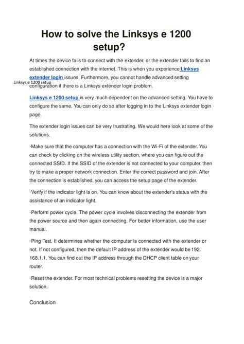 PPT How To Solve The Linksys E 1200 Setup PowerPoint Presentation Free Download ID 10926256