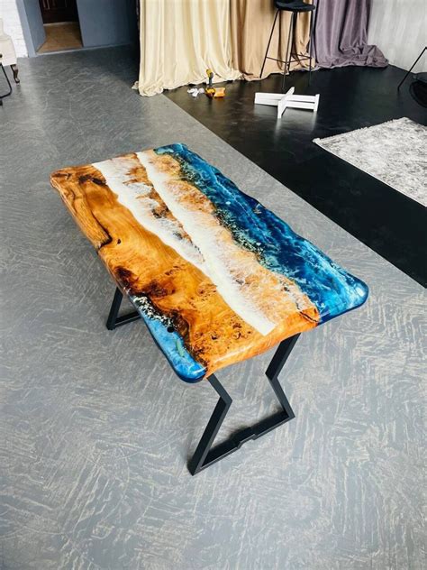 Fluorescent Epoxy Resin Table Poplar Epoxy Dining Table Etsy