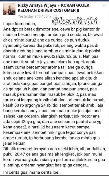 Customer Cewek Berak Di Motor Driver Ojek Ngerasa Ada Yang Anget