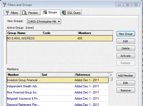 creating groups from sql query results the goldmine presidio crm blog
