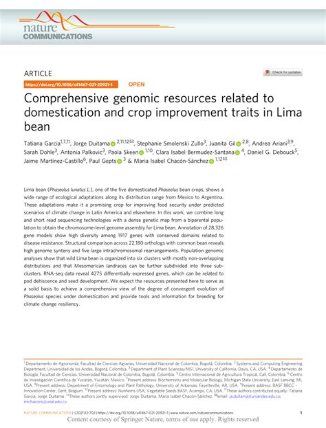 Pdf Comprehensive Genomic Resources Related To Domestication And Crop