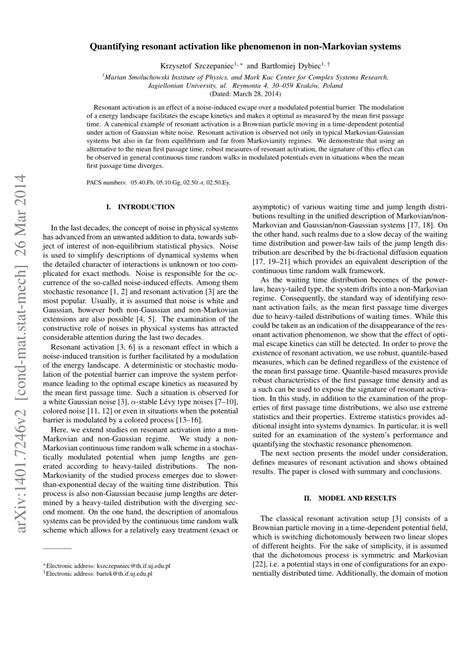 Pdf Quantifying A Resonant Activation Like Phenomenon In Non