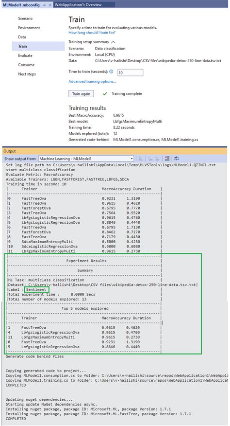 Data Classification Experiment Results Was Displayed On The Wrong Place In The Output Window
