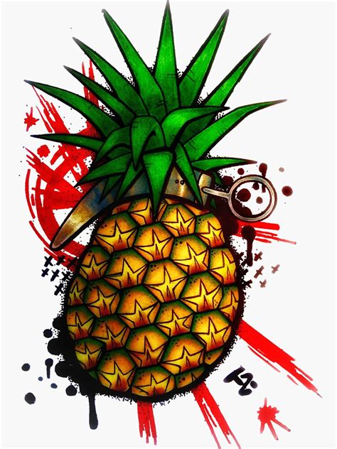 Pineapple Grenade Sticker For Sale By Mrtravicimo Redbubble