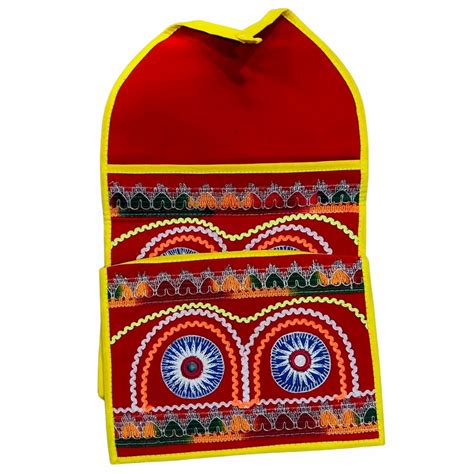 Red Cotton Pipli Applique Handcrafted Hanger 10 Inch At ₹ 200piece