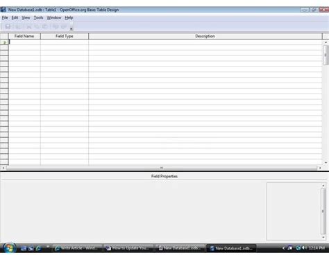 create a database using openoffice 3 0