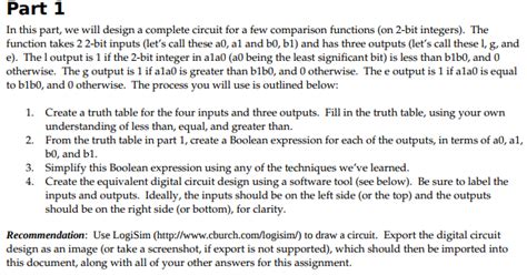 Solved Part 1 In This Part We Will Design A Complete