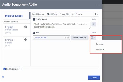 Gender Specification In Audio Sequences Genesys Cloud Resource Center