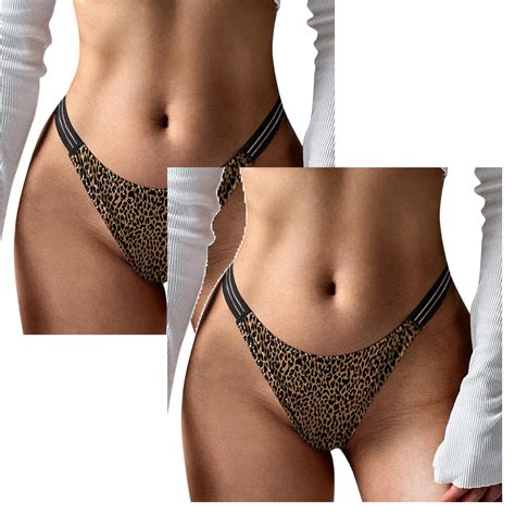 2packs Womens Cute Panties Bikini For Women Seamless Lace Thong Panties