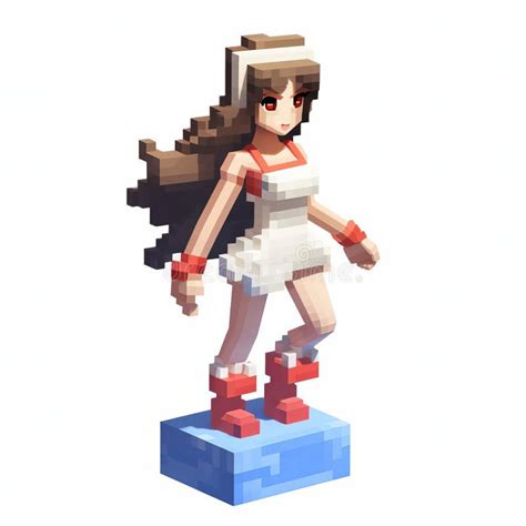 D Bit Pixel Cartoon Of Adult Layla Against White Background Stock Illustration Illustration